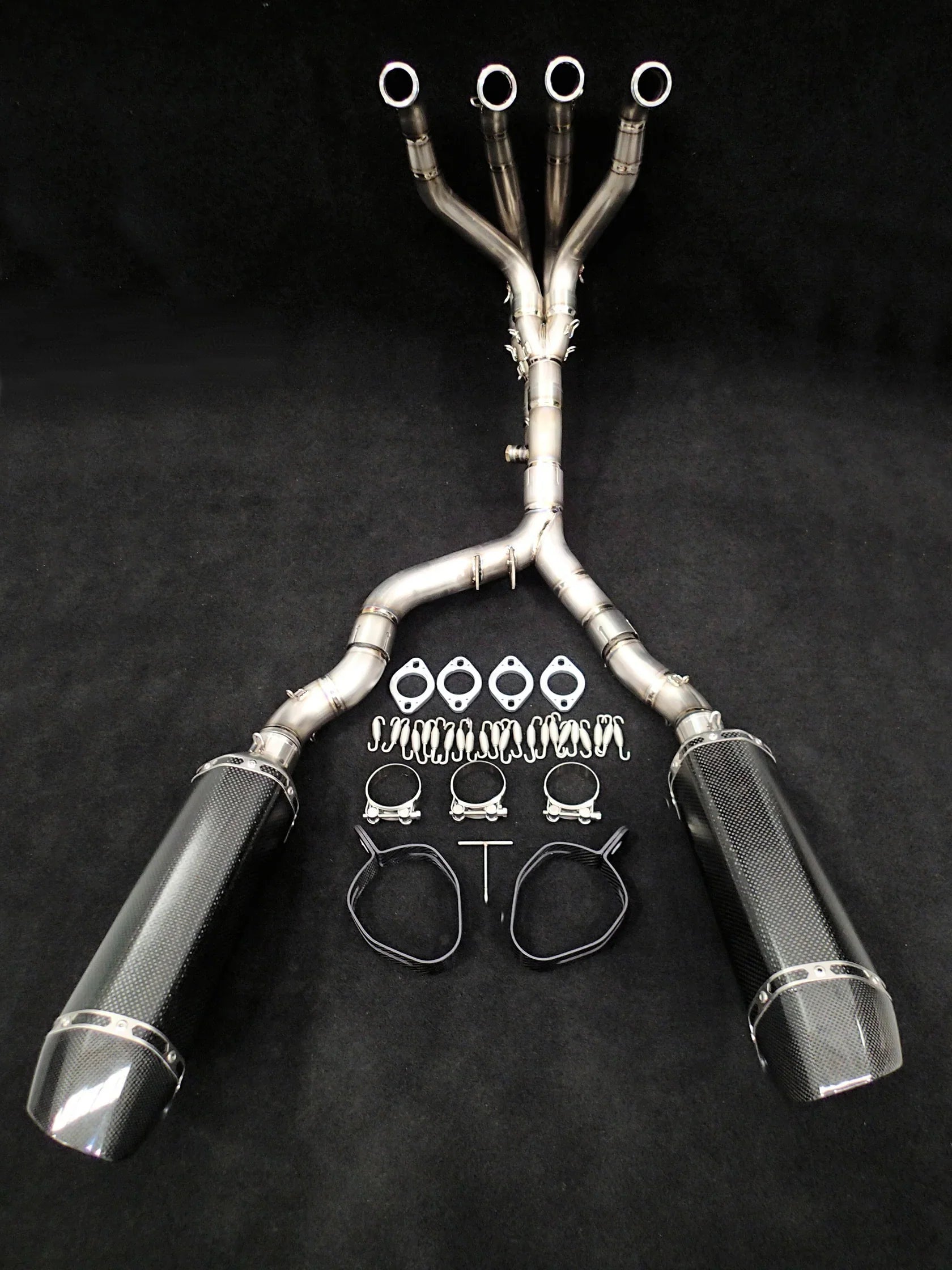 Vandemon Kawasaki Z1000 Vandemon Dual Titanium Exhaust System with Car ...